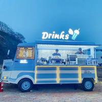 China 4 Road Wheels Electric Mobile Van for Multipurpose Fast Food Snack Catering Drinks Coffee for sale
