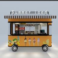 China 1000kg Electric Mobile Ice Cream Cold Drink Coffee Milky Tea Van Truck for Summer Iced for sale