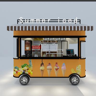 China 1000kg Electric Mobile Ice Cream Cold Drink Coffee Milky Tea Van Truck for Summer Iced for sale