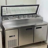 China Single Door Super Performance Salad Bar Pizza Prep Table Refrigerator with Low Investment for sale