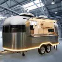 China Stainless Steel Fast Food Snack Beverage Beer Drink Ice Cream Coffee Milk Tea Trailer Bar Cart for sale