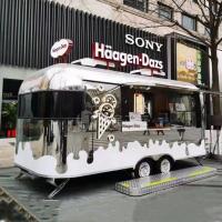 China Stainless Steel Fast Food Snack Beverage Beer Drink Ice Cream Coffee Milk Tea Trailer Bar Cart for sale