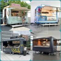 China Stainless Steel Fast Food Snack Beverage Beer Drink Ice Cream Coffee Milk Tea Trailer Bar Cart for sale