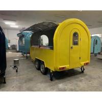 China 3500W and Customizable Domestic Village Hot Dog Cart with Fryer Food Street Vending Kiosk for sale