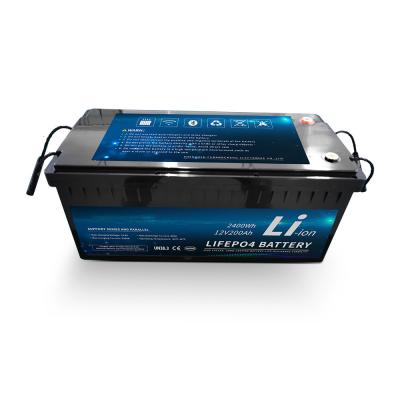 China 12.8V 200ah Lithium Ion Rechargeable Battery Lifepo4 100A BMS LCD Screen For Motorhome for sale