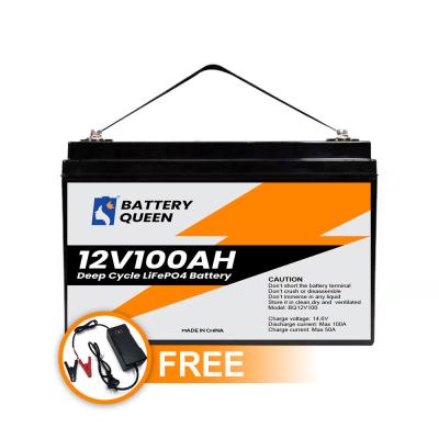 China Customized 12v 100ah 105Ah Lifepo4 Battery With BMS Lead Acid Battery Replacement for sale