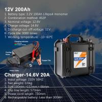 China Deep Cycle Lifepo4 12V 200Ah Lead Acid Replacement Battery Pack For RV / Yacht for sale