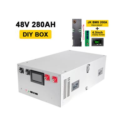 China Horirontal 48V DIY battery kits 15KWH box with JK 16S 200A BMS with 2A Active balancer for sale