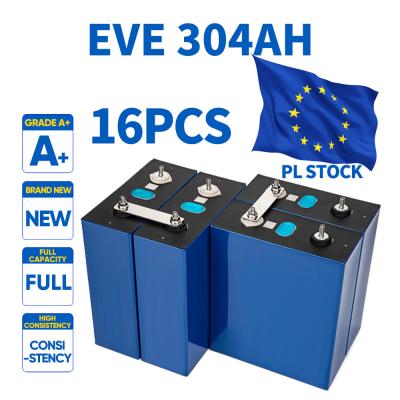 China EU Stock Grade A+ 8000 Cycles 3.2V 304AH LiFePo4 Battery 16pcs for sale