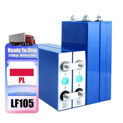 China 3.2V EVE105Ah LF105 LiFePo4 Battery Grade A For Crane EU Poland Warehouse Tax Free Standard Charge/discharge 0.5C/0.5C for sale