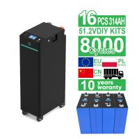 China EU Stock Seplos 4.0 V4 Vertical Case Solar Battery with 10A Active Balancer EVE MB31 314ah Lifepo4 16 Cells 38kg Capacity 15kwh for sale