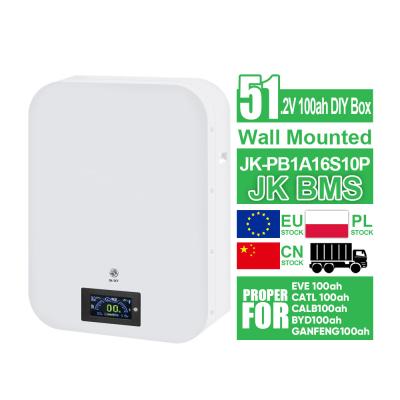 China 5kwh Diy Lifepo4 Battery Kit Power Wall Off Grid 48V 51.2V 100ah JK BMS for sale