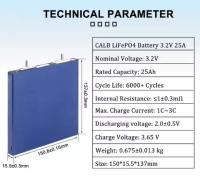 China Fast charging CALB 25ah Lifepo4  24C 600A discharge prismatic lithium battery 12V car audio for sale
