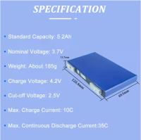 China High charge 70C discharge Sunwoda prismatic 5.2Ah 3.7V NCM lithium battery Li-ion cell UAV Drone for sale