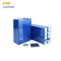 China Deligreen Power Rechargeable 4000 Cycles Wholesale Prismatic Lithium Ion Battery Cells EVE LF80 3.2V 80AH Lifepo4 Battery Cell for customized solar power battery storage pack for sale