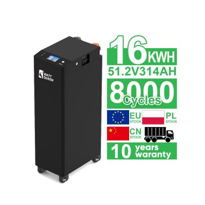 China 16kWh Rechargeable 51.2V 48V Fast Charging 314ah Lithium Ion Battery Pack Lithium Battery System with Seplos Smart BMS for sale