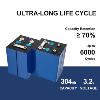 China Poland IEC62619 PHEV EVE 304ah Grade A+ Prismatic Lifepo4 Lithium Battery Cell for sale