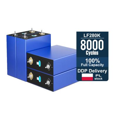 China EU Stock Manufacture Direct EVE LF280K 3.2V 280Ah 8000 Cycles Lifepo4 Battery Exclusive Pack Prismatic Lithium Cell for sale