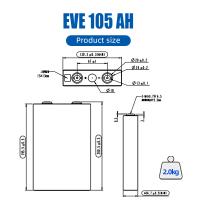 China Grade A EVE LF105 105Ah 3.2V LiFePO4 Prismatic Cell for Industrial Energy Storage and UPS for sale