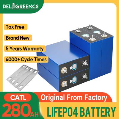 China CATL 280Ah LiFePO4 Cell 3.2V Prismatic Grade A Rechargeable Long Life Deep Cycle Battery for Solar Panel Off Grid Power Supply EV RV for sale
