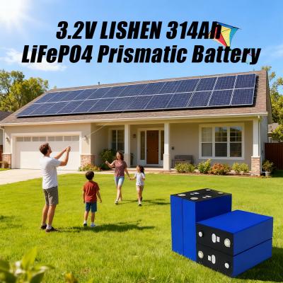 China Grade A Lishen 314Ah 3.2V LiFePO4 Battery Cell Rechargeable Lithium Battery for Solar Energy Storage System for sale