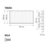 China Rechargeable 700ah Prismatic 12V LiFePO4 Battery Pack for sale