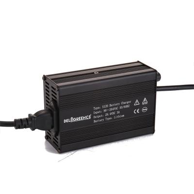 China Small Current Lifepo4 Battery Charger S120 with 90-264VAC Input and 29.4VDC Output in Durable Aluminum Shell for sale