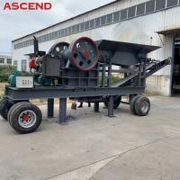 China Four wheels Mobile Dolomite Cacite Barite Jaw Crusher For Quarry Mini Sand Making Machine for sale