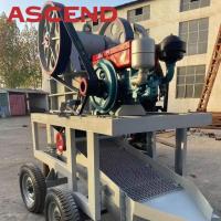 China Mini scale PE150x250  PE250x300 mobile jaw crusher with trailer and wheels for quartz basalt stone crushing for sale