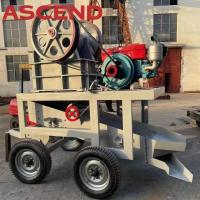 China Mini scale PE150x250  PE250x300 mobile jaw crusher with trailer and wheels for quartz basalt stone crushing for sale