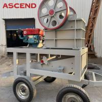 China Mini scale PE150x250  PE250x300 mobile jaw crusher with trailer and wheels for quartz basalt stone crushing for sale