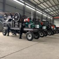 China 50 100 T/h Capacity Diesel Engine Mobile Jaw Crusher With Wheels And Trailer For Sand Stone Processing Production Lines for sale