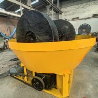 China Double Rollers Wet Pan Mill 1100 1200 Model Gold Powder Making Machine With 400 500 Kg Per Hour Output Size 150 Mesh for sale