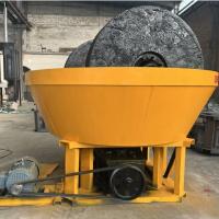 China Double Rollers Wet Pan Mill 1100 1200 Model Gold Powder Making Machine With 400 500 Kg Per Hour Output Size 150 Mesh for sale