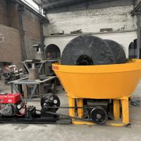 China Double Rollers Wet Pan Mill 1100 1200 Model Gold Powder Making Machine With 400 500 Kg Per Hour Output Size 150 Mesh for sale