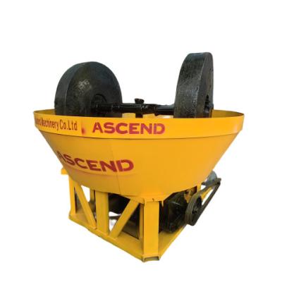 China Double Rollers Wet Pan Mill 1100 1200 Model Gold Powder Making Machine With 400 500 Kg Per Hour Output Size 150 Mesh for sale