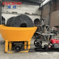 China 10 Bags Per Hour Double Roller Wet Pan Mills For Gold Silver Ore Stone Grinding Sorting Discharging Size Within 200 Mesh for sale