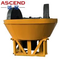 China 10 Bags Per Hour Double Roller Wet Pan Mills For Gold Silver Ore Stone Grinding Sorting Discharging Size Within 200 Mesh for sale