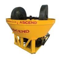 China Wear Resistant Wet Pan Mills 1200 Model 8 Bags Per Hour For Gold Powder Making With Two Cast Steel Rollers In Mining for sale