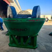 China China Ascend 10 Bags Per Hour Three Rollers Water Wet Pan Mill For Gold Silver Ore Stone Grinding Output Size 200 Meshes for sale