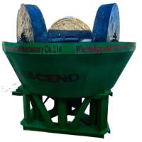 China 1200 Model Three Rollers Water Wet Pan Mill With 1 Tph Capacity For Gold Ore Grinding Discharging Size Within 200 Meshes for sale