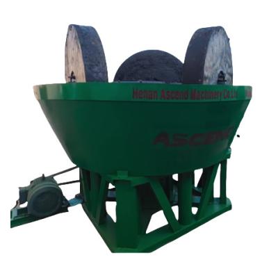 China Cast Steel Three Rollers Water Wet Pan Mill 1200 Model 1tph Capacity For Gold Silver Ore Powder Making In Sudan Tanzania for sale