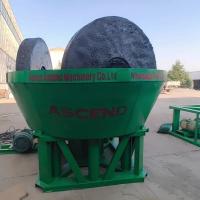 China Gold Silver Ore Grinding Machine Three Rollers Wet Pan Mill 1200 Model With 1 Tph Capacity Output Size Within 200 Meshes for sale
