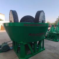 China Gold Silver Ore Grinding Machine Three Rollers Wet Pan Mill 1200 Model With 1 Tph Capacity Output Size Within 200 Meshes for sale