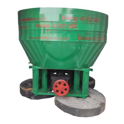 China Three Rollers Wet Pan Mill Gold Silver Ore Grinding Machine 1200 Model With 1tph Capacity Final Product Size 0.1-0.178mm for sale