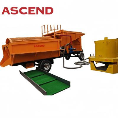 China China Ascend 50 60 tons per hour capacity gold trommel washing plant for alluvial gold recovery in Austrian for sale