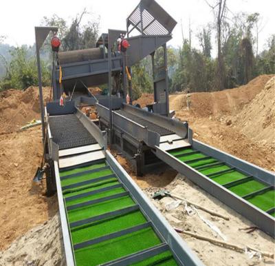 China Alluvial Placers Fine Gold Washing Machine Sluice Box Trommel Dredge Plant for sale