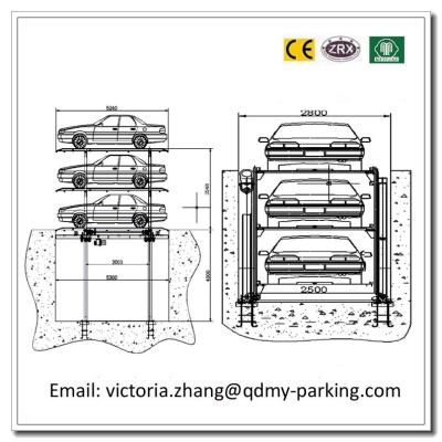 China 2-3 Levels  Pit Parking Mechanical Carport Parking Lift Basement Car Stack Parking System for sale