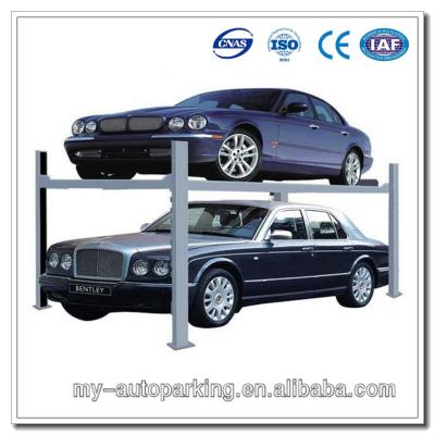 China Double Car Parking System 4 Post 2 Level Parking Lift for sale
