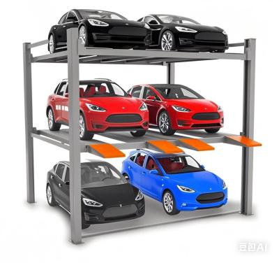 China Double Wide 3 Level Parking System/Triple Stacker Car Parking Lift/Tri Level Parking Lift/6 Cars Hydraulic for sale